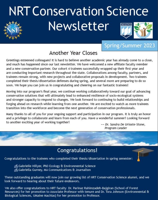 NRT Conservation Science Spring/Summer 2023 Newsletter - NRT: Enhancing ... NRT Conservation Science Spring/Summer 2023 Newsletter - NRT: Enhancing ...