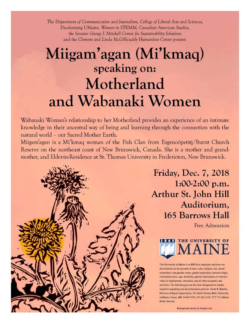 "Motherland and Wabanaki Women" - Native American Programs - University ...