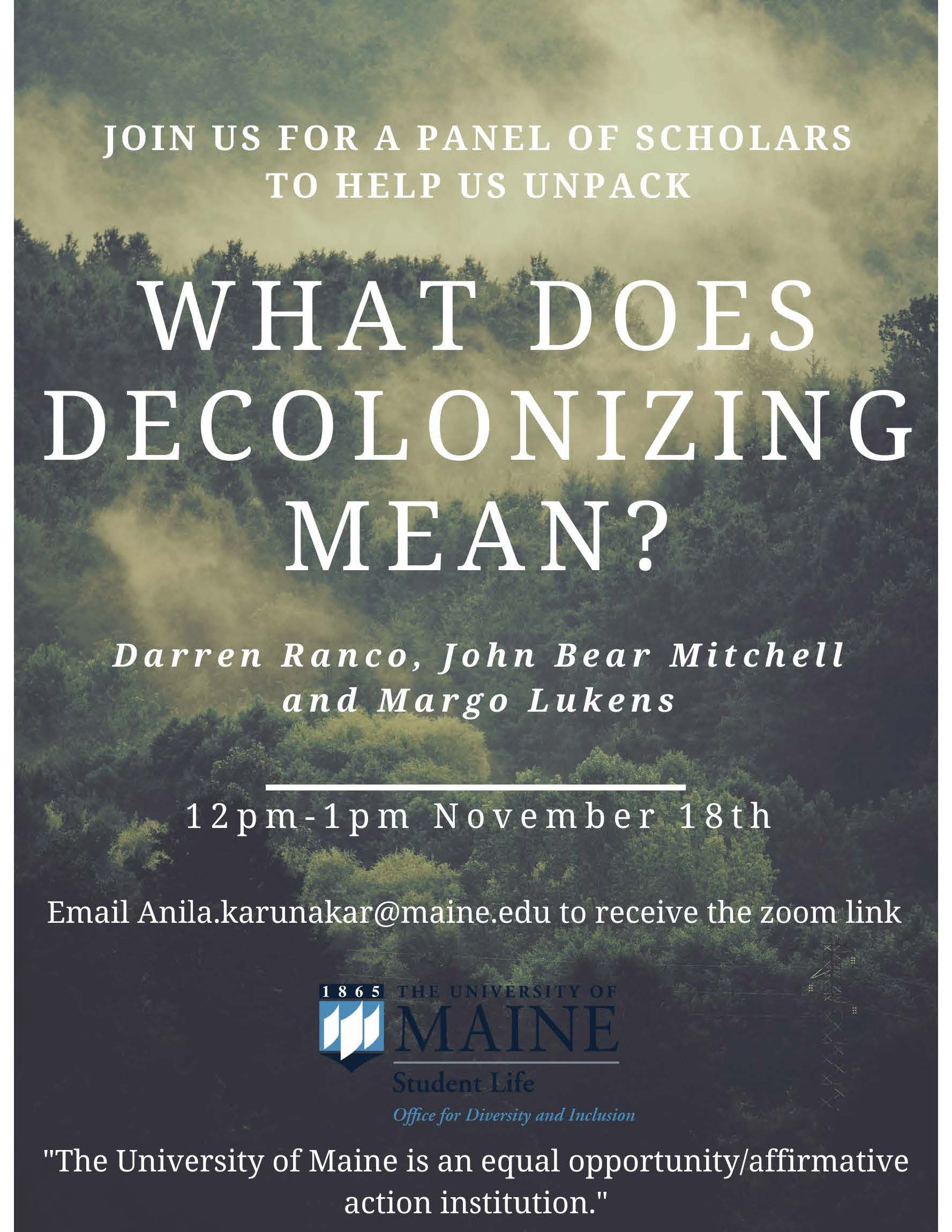 What Does Decolonizing Mean? - Native American Programs - University of ...