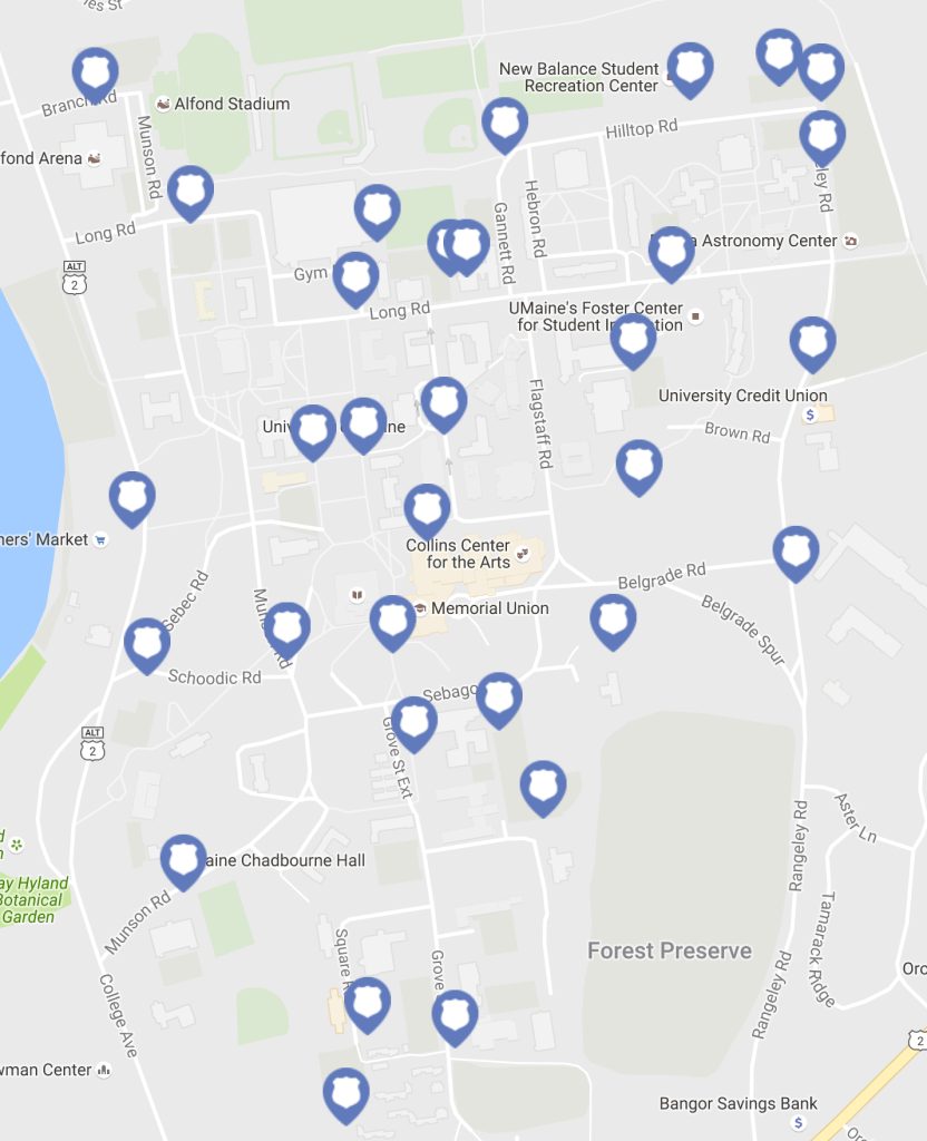 HELP Callboxes - Police Department - University of Maine