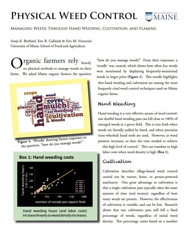 Physical Weed Control - Weed Ecology and Management - University of Maine